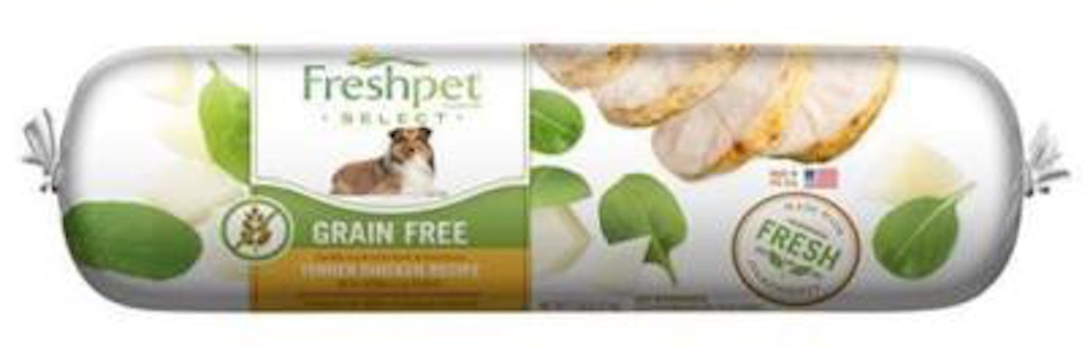 Freshpet Select grain-free chicken, spinach and potato wet dog food From: Freshpet | PetfoodIndustry