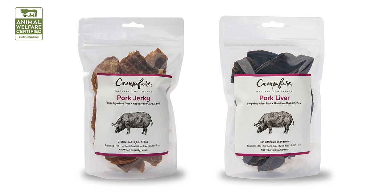 Campfire Treats All-Natural Pork Jerky Strips and Pork Liver Treats ...